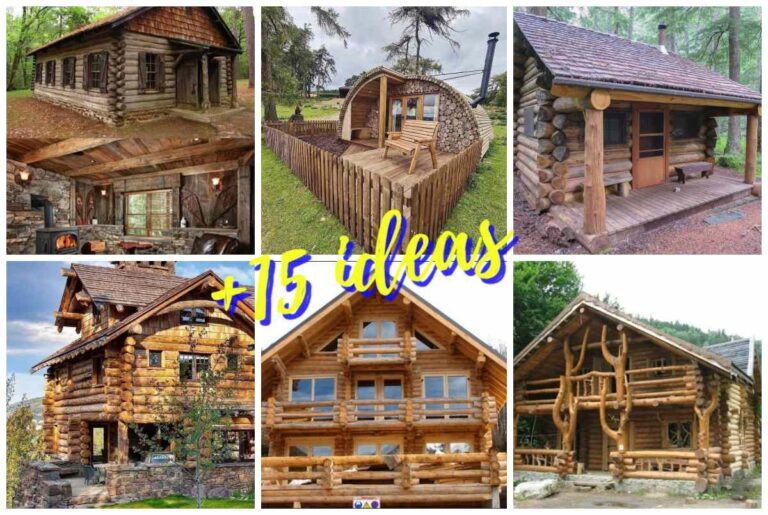 +15 diseños de cabañas sencillas con troncos de madera. - Casas de Campo